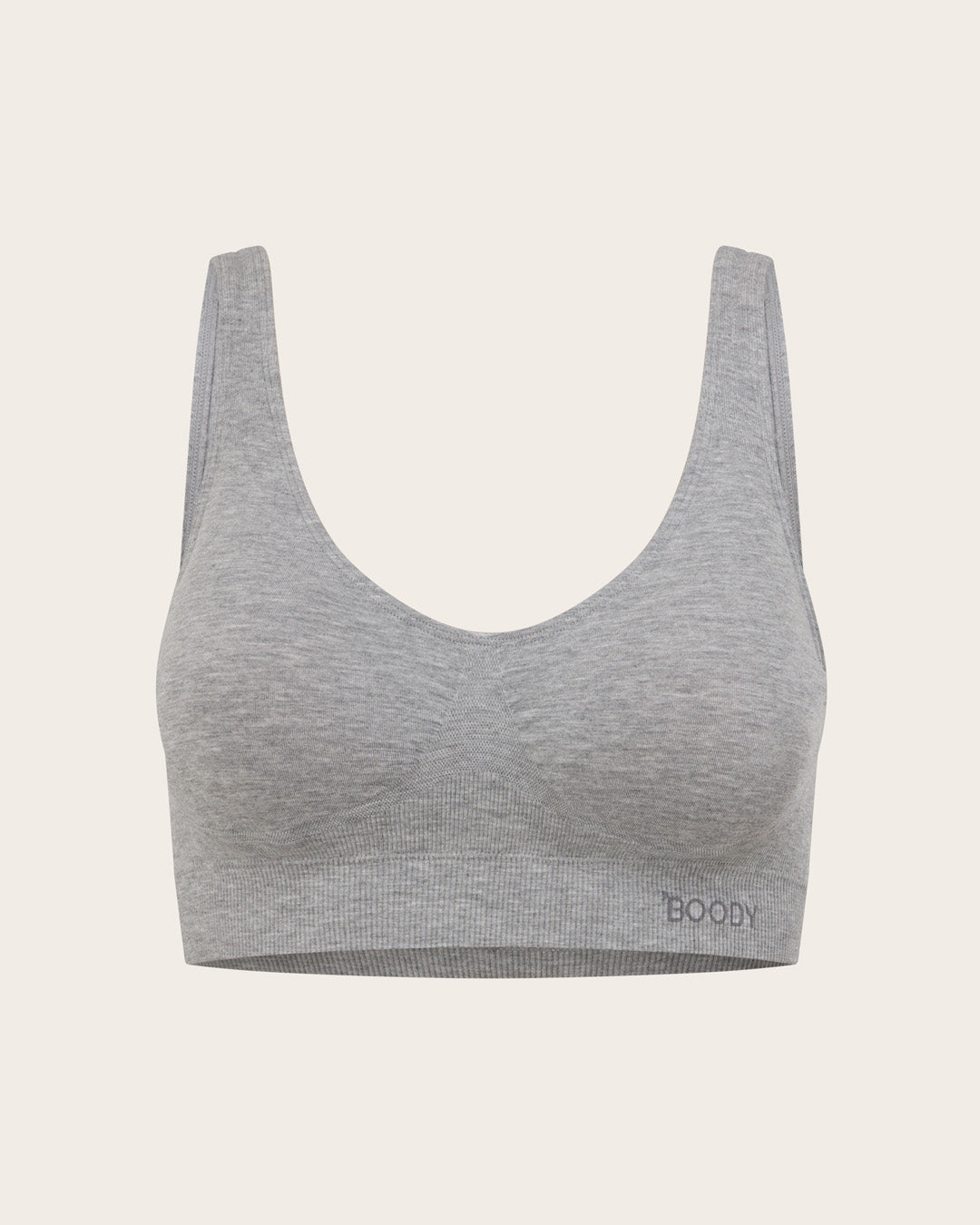 Seamfree Padded Crop Bamboo Shaper Bra in Light Grey Marl – Boody AU